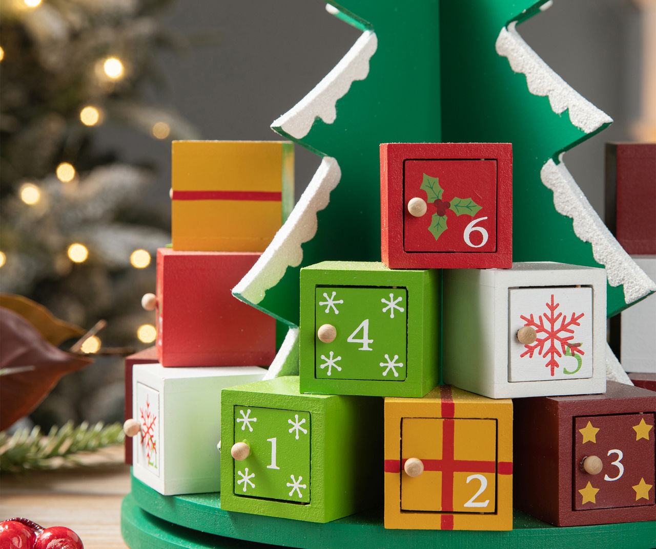 Glitzhome Tree & Gift Box Countdown Calendar Tabletop Decor | Big Lots