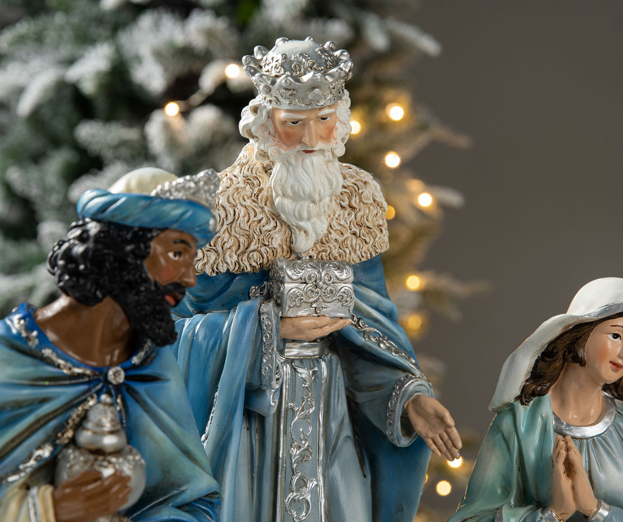 Glitzhome Blue Nativity Scene 12-Piece Resin Figurine Set | Big Lots