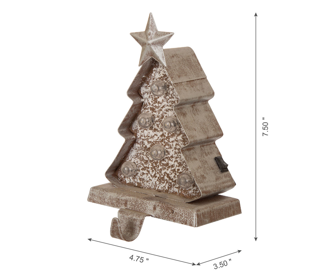 Glitzhome Galvanized Tree LED Stocking Holders, 2-Pack | Big Lots