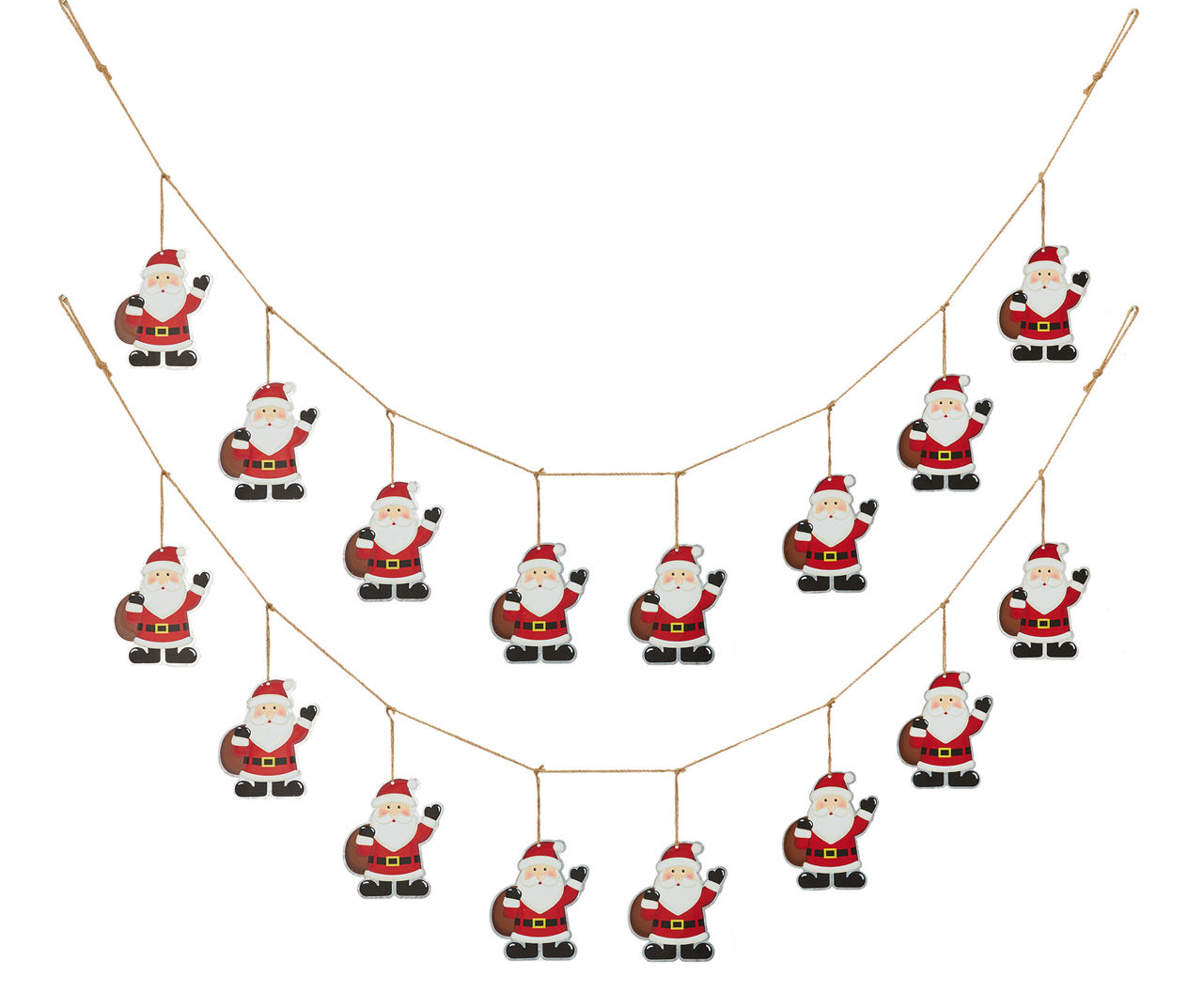 Glitzhome 6' Waving Santa Claus Metal Garland, 2-Pack | Big Lots