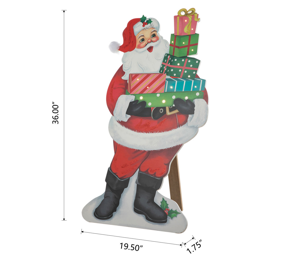 Glitzhome 36" Santa Holding Gifts LED Wood Porch Decor | Big Lots