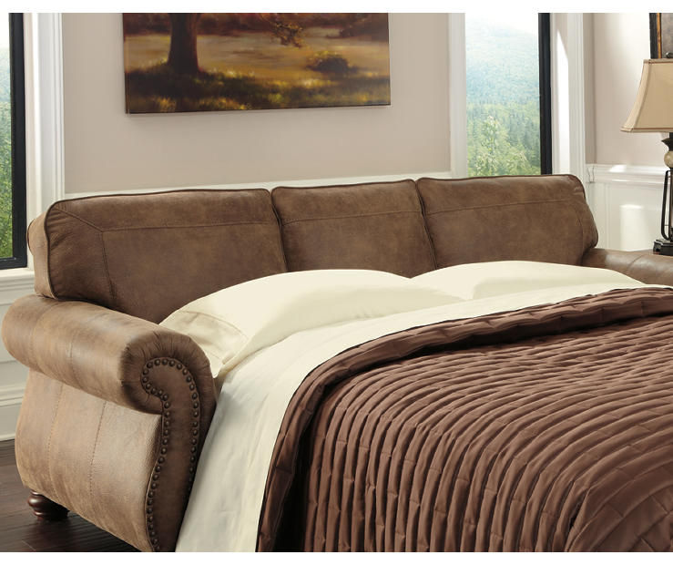 Signature Design By Ashley Larkinhurst Earth Faux Leather Queen Sofa ...