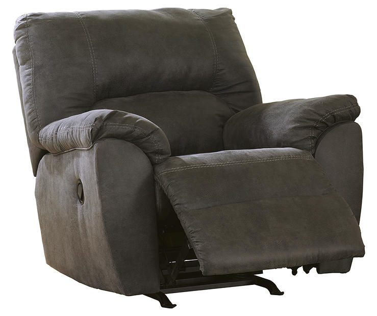 Signature Design By Ashley Tambo Pewter Faux Leather Rocker Recliner ...