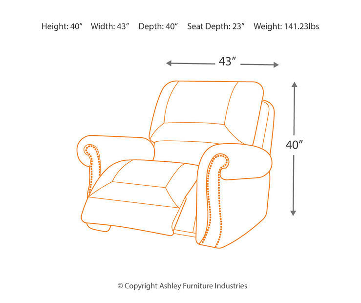 Signature Design By Ashley Larkinhurst Earth Faux Leather Rocker ...