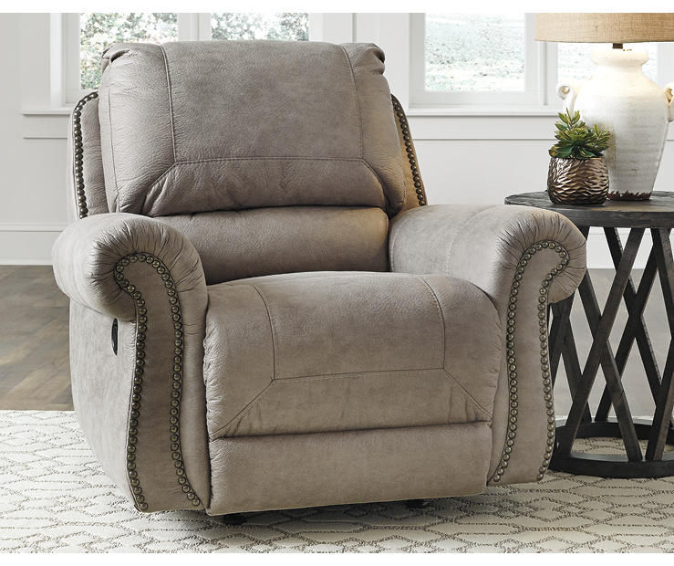 Signature Design By Ashley Olsberg Steel Faux Suede Rocker Recliner ...