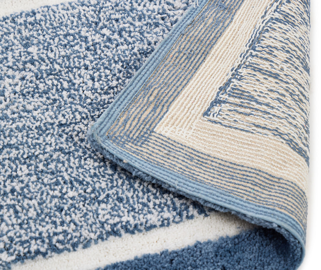 Blue & White Border 2-Piece Bath Rug Set | Big Lots