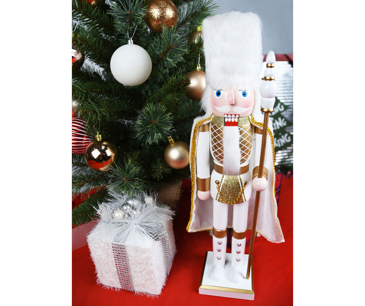 Jeco White & Gold Josheb King Deluxe Nutcracker, (18") | Big Lots