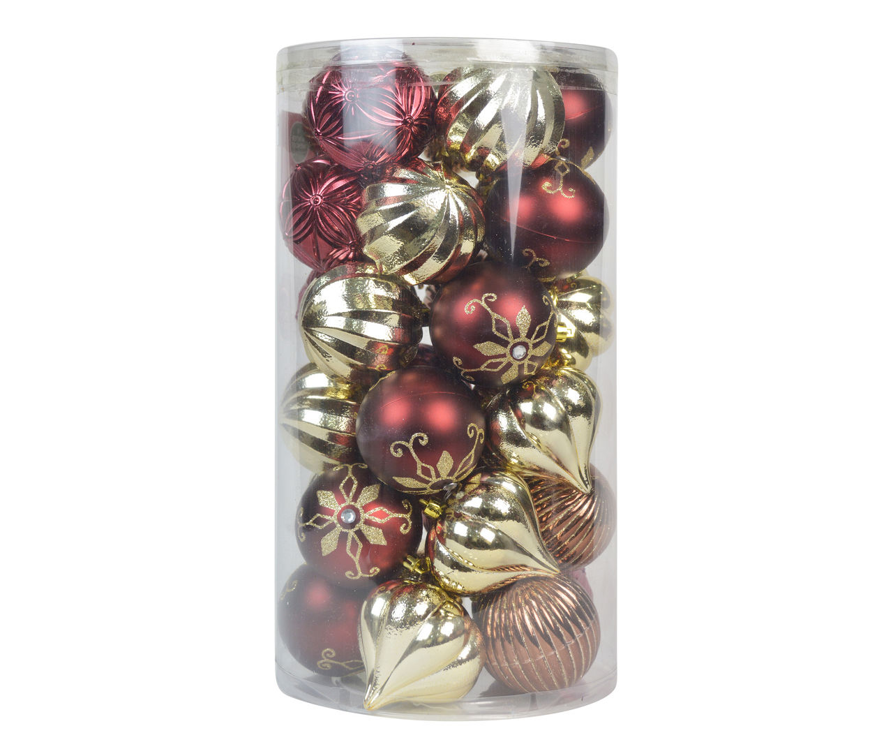 Dark Red & Gold Mixed 30-Piece Ornaments Set | Big Lots