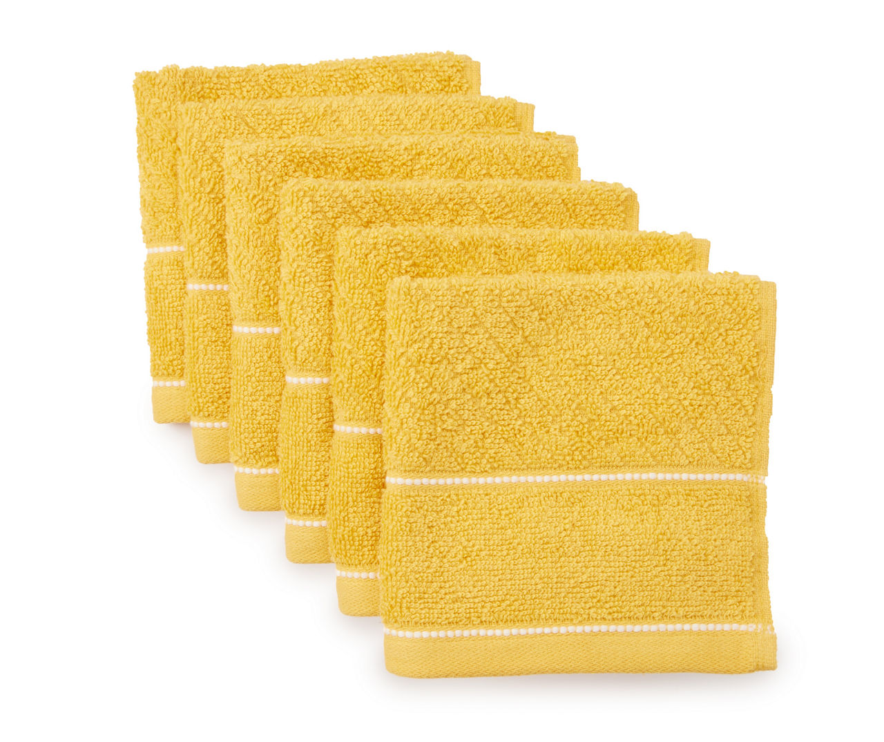 Real Living Real Living Ellison Diagonal Ribbed Washcloths, 6-Pack ...