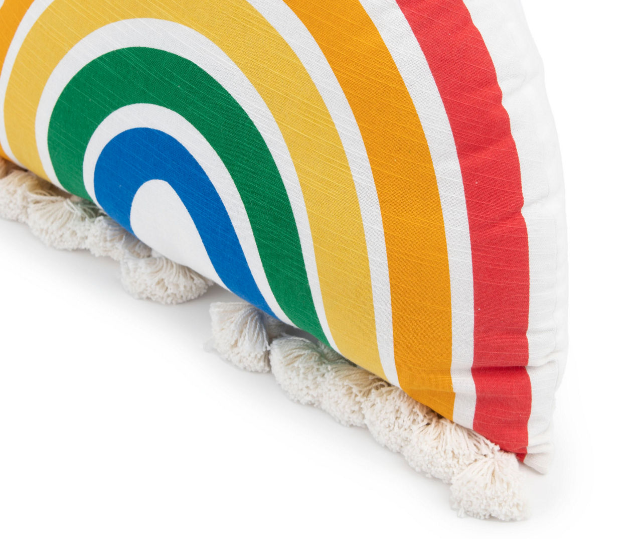 White Multi-Color Rainbow Shaped Throw Pillow | Big Lots