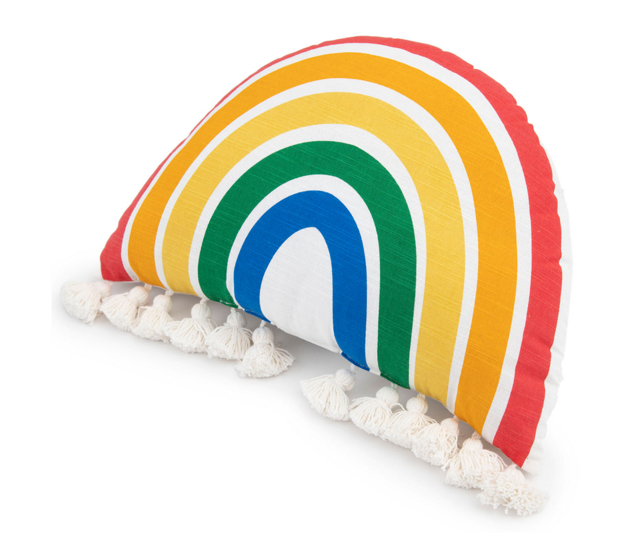 White Multi-Color Rainbow Shaped Throw Pillow | Big Lots