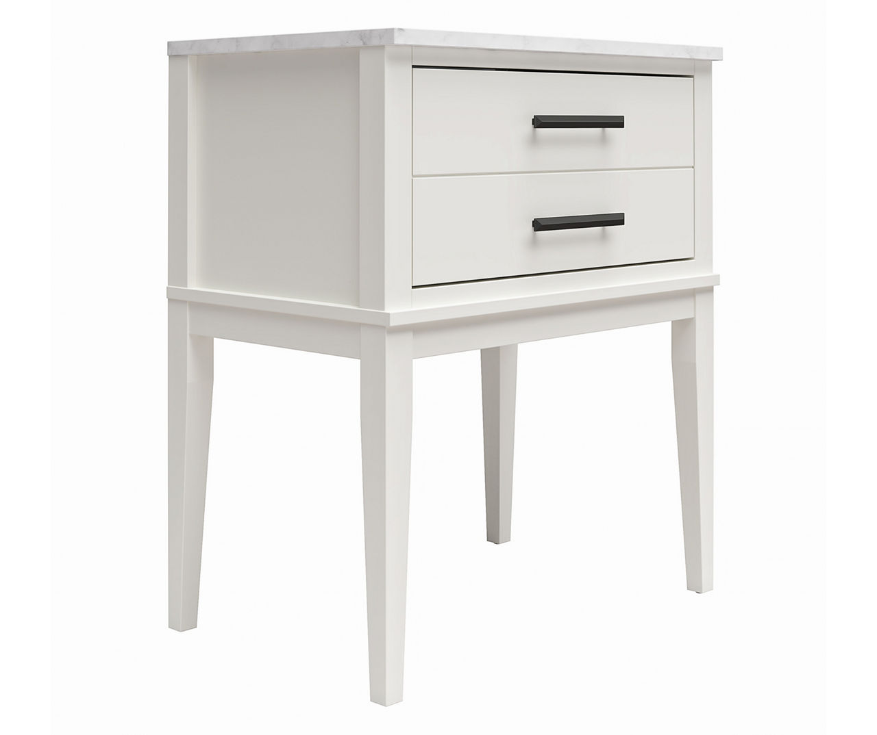 Ameriwood Madison Lane White Faux Marble Nightstand | Big Lots