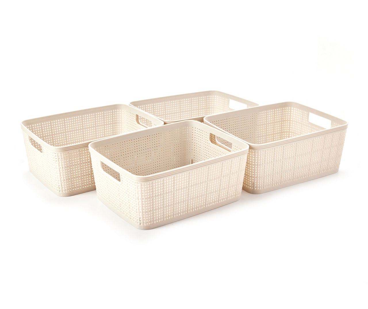 Warm Gray Dotted 4-Piece Storage Basket Set | Big Lots