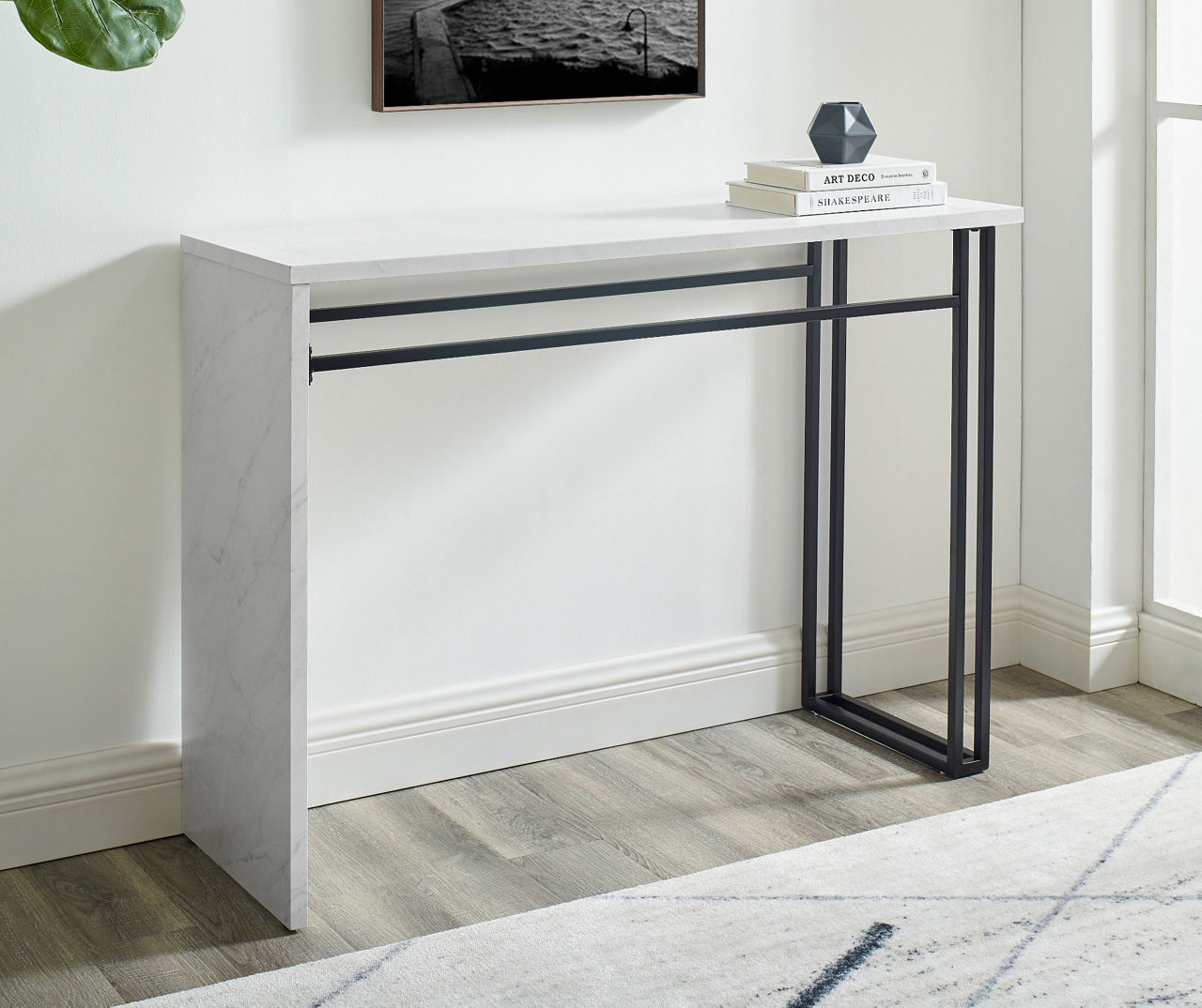 Walker Edison Faux White Marble Waterfall Console Table | Big Lots