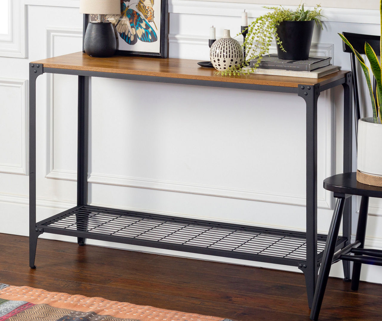Walker Edison Wood & Angle Iron Console Table | Big Lots