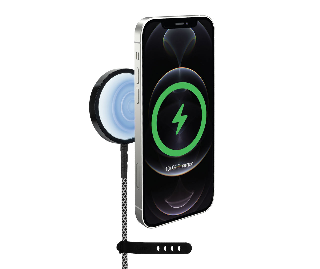 iHome Black Braided Nylon Magnetic Wireless Charging Cable | Big Lots