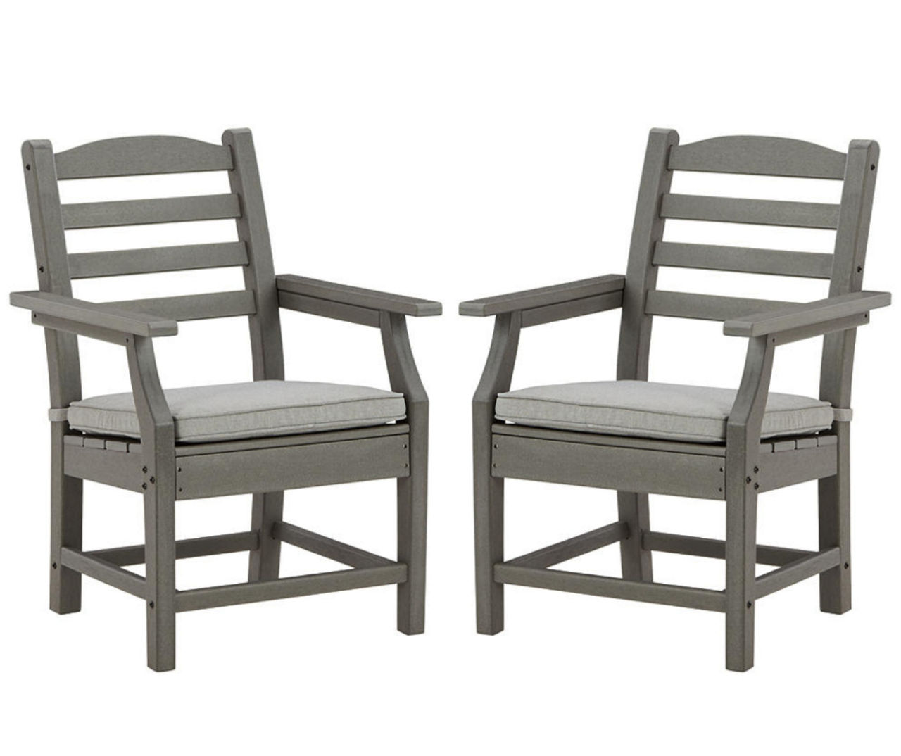 Signature Design By Ashley Visola Wood Look Cushioned Patio Armchairs 2 Pack Big Lots