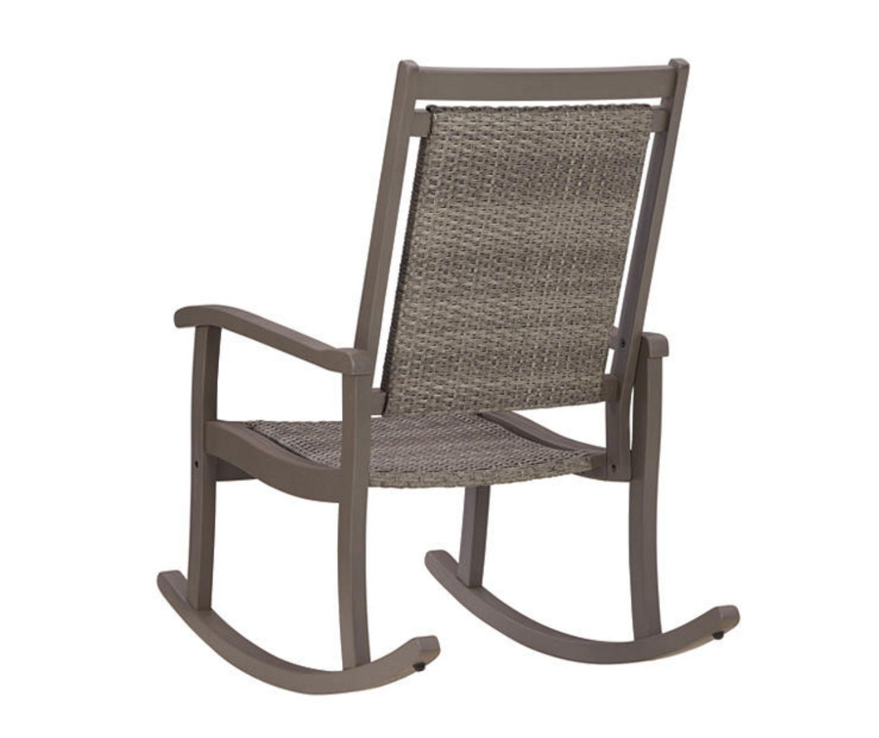Signature Design By Ashley Emani Gray All-Weather Wicker Patio Rocking ...