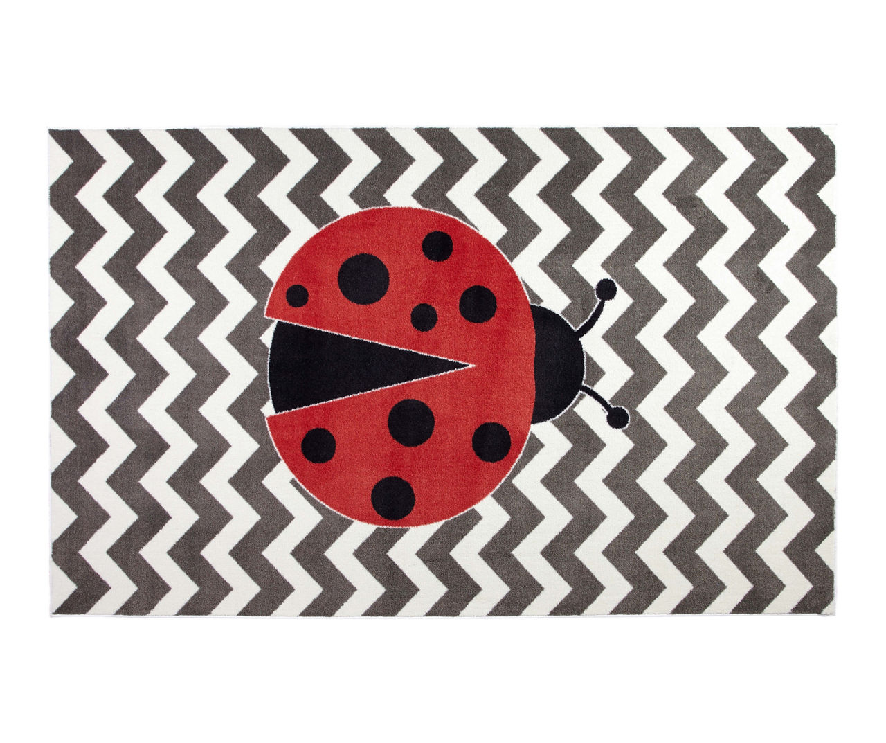 Mohawk Little Lady Bug Red & Gray Zigzag Stripe Area Rug, (5' x 8 ...