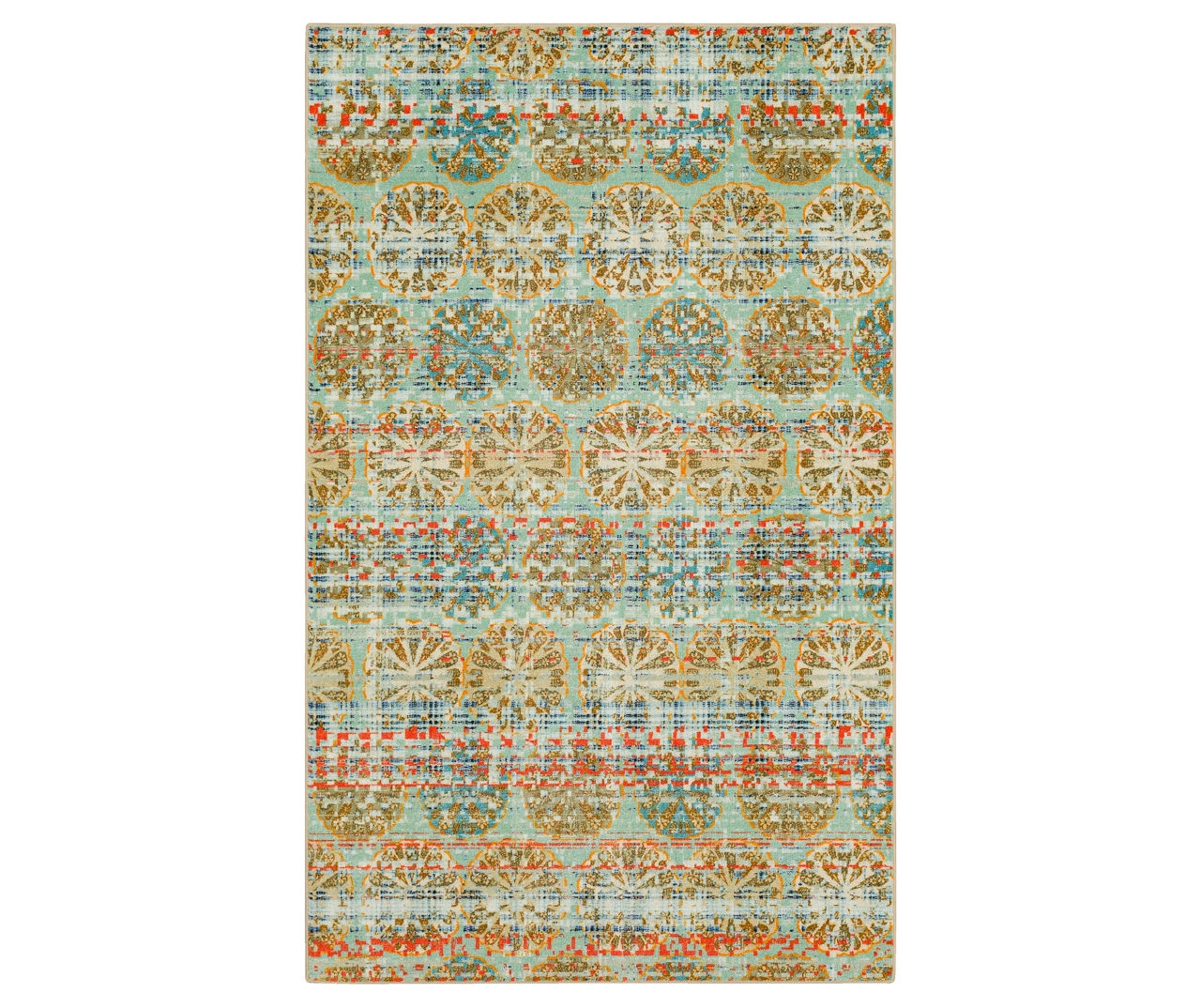 Mohawk Yarra Light Blue & Olive Abstract Area Rug, (8' x 10') | Big Lots