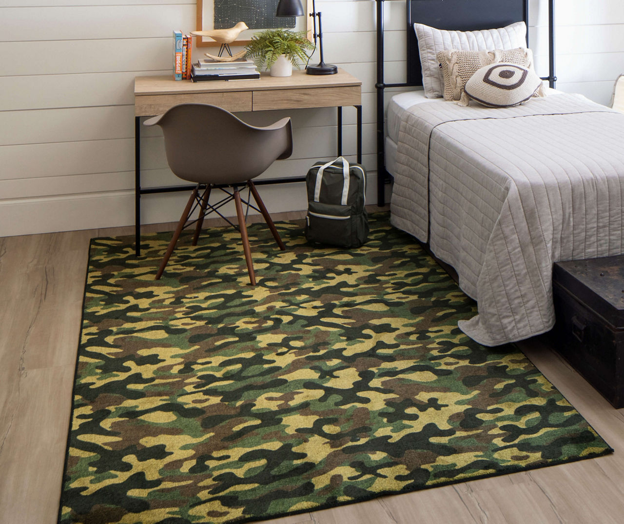 Mohawk Green, Black & Brown Camouflage Area Rug, (8' x 10') | Big Lots
