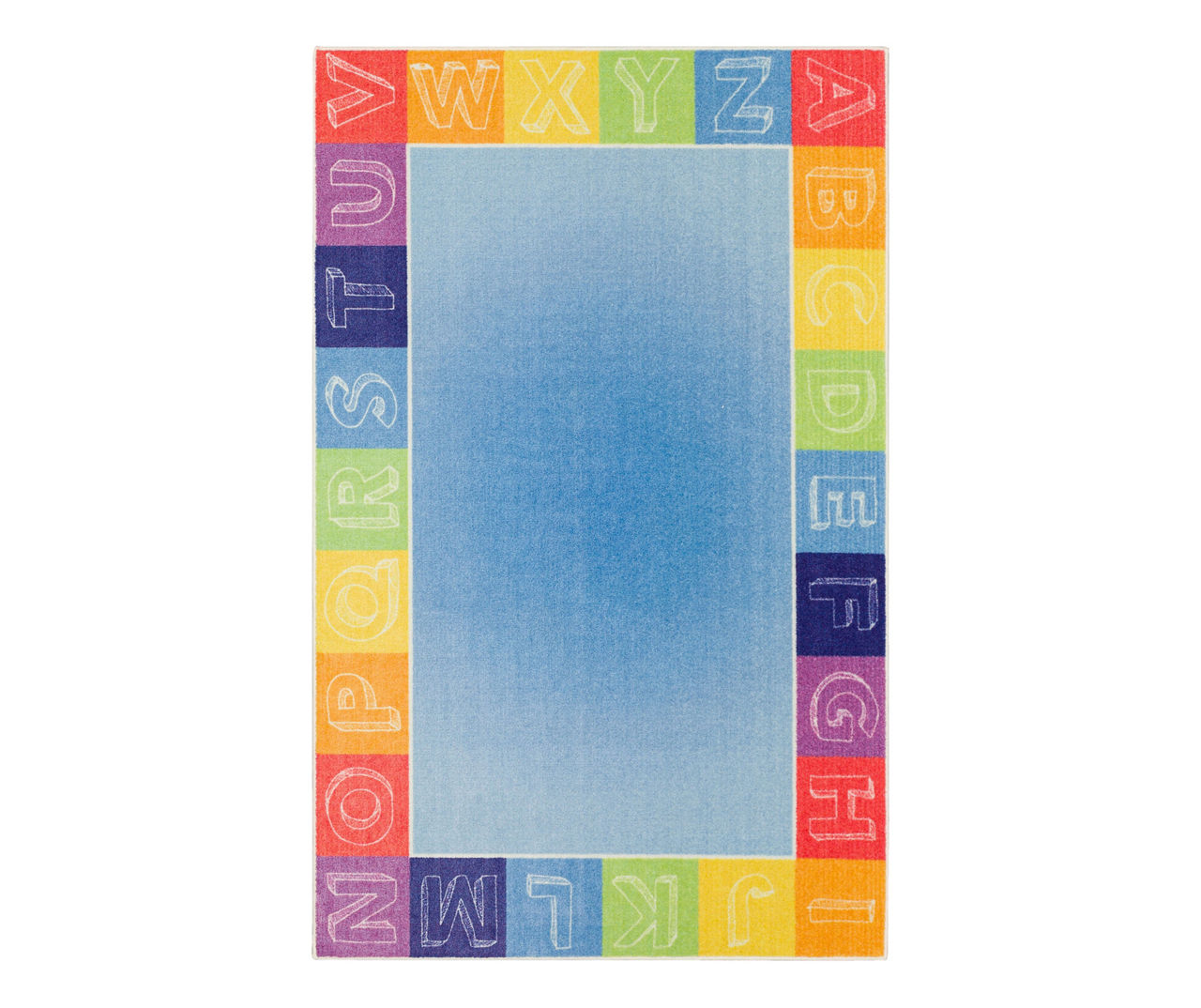 Mohawk Blue & Rainbow Alphabet Border Area Rug | Big Lots