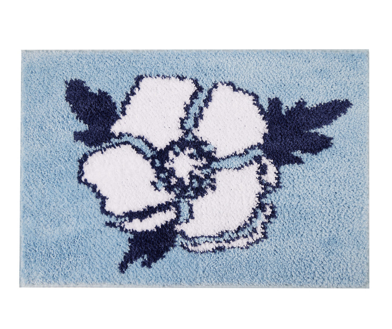 Bargain Bungalow Blue & White Poppy Bath Rug | Big Lots