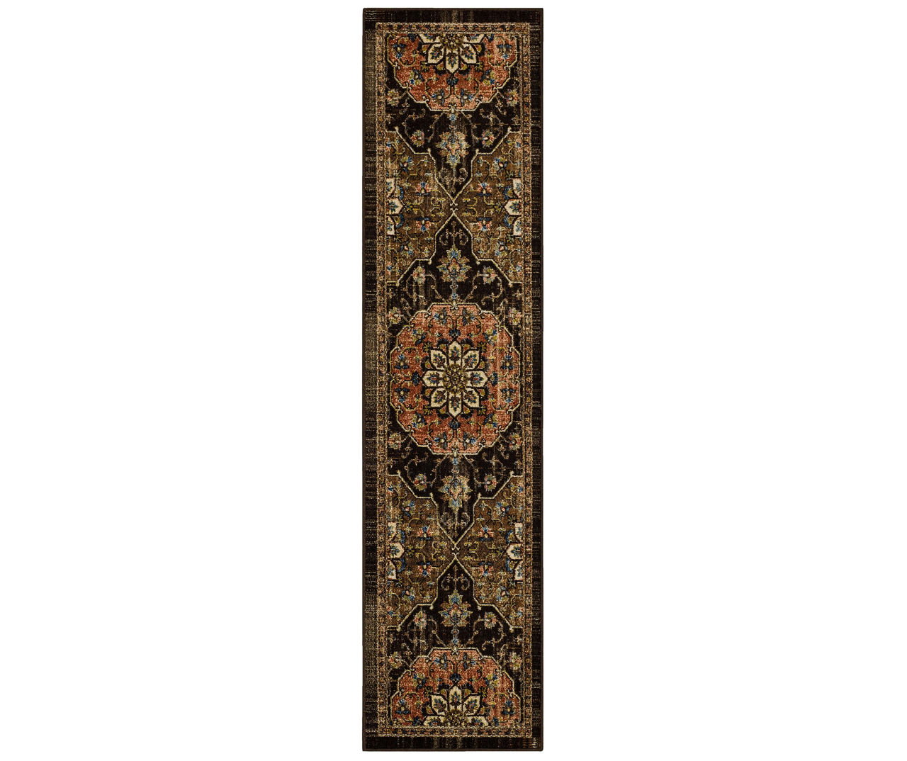 Mohawk Adelphi Brown Ornamental Floral Runner Rug, (2' x 8') | Big Lots