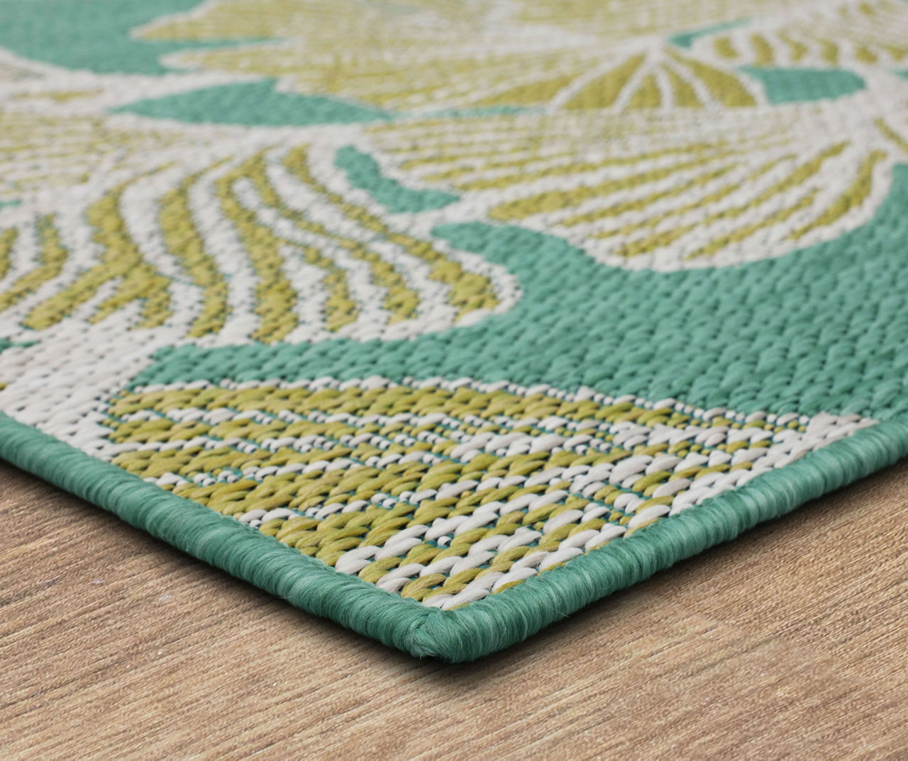 Mohawk Treasured Garden Lime Green & Turquoise Botanical Outdoor Area ...