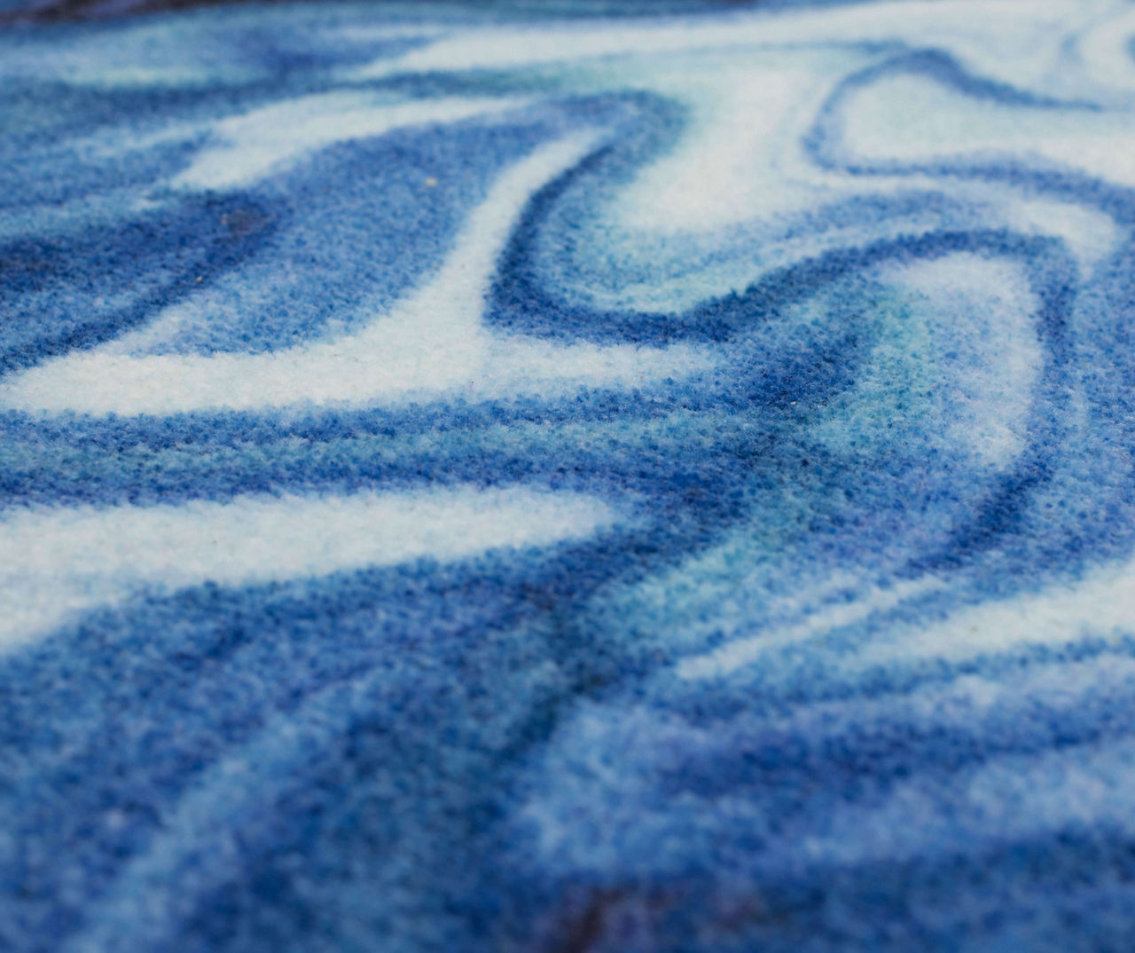 Mohawk Wavelength White & Water Blue Swirl Runner Rug, (2.5' x 8 ...