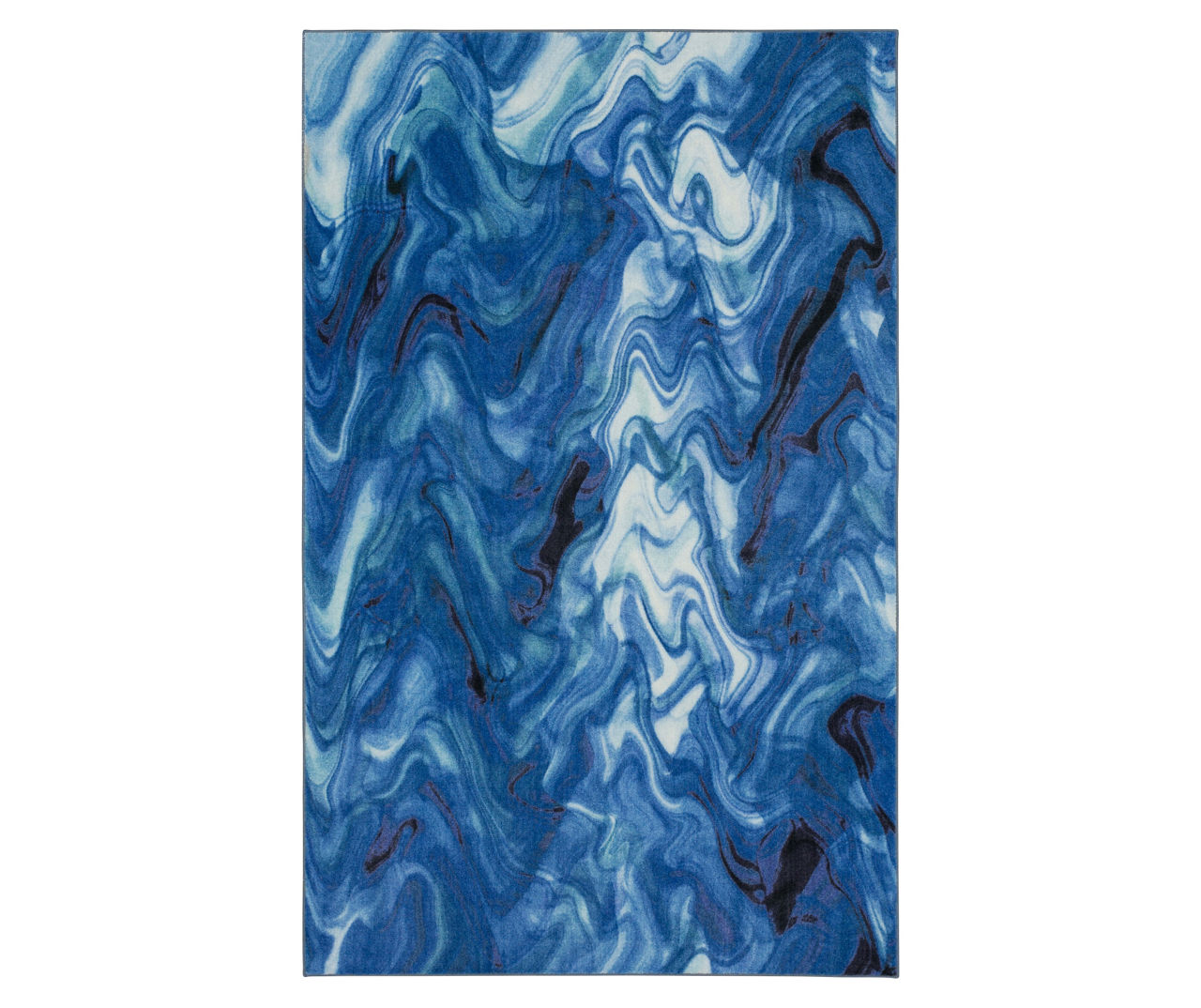 Mohawk Wavelength White & Water Blue Swirl Area Rug, (8' x 10') | Big Lots
