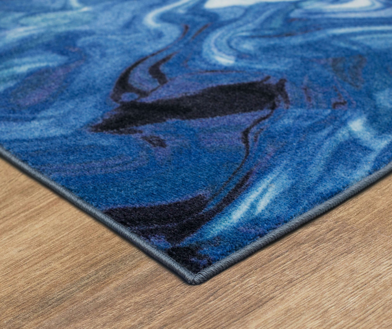 Mohawk Wavelength White & Water Blue Swirl Area Rug, (8' x 10') | Big Lots