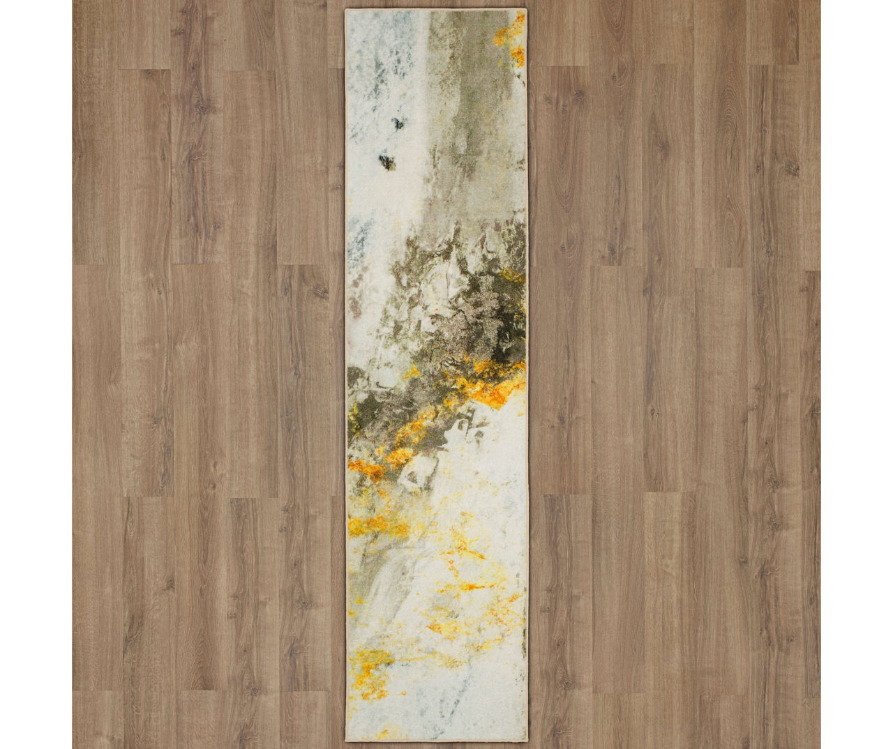 Mohawk Gold Vein Gray & Yellow Abstract Runner Rug, (2' x 6') | Big Lots