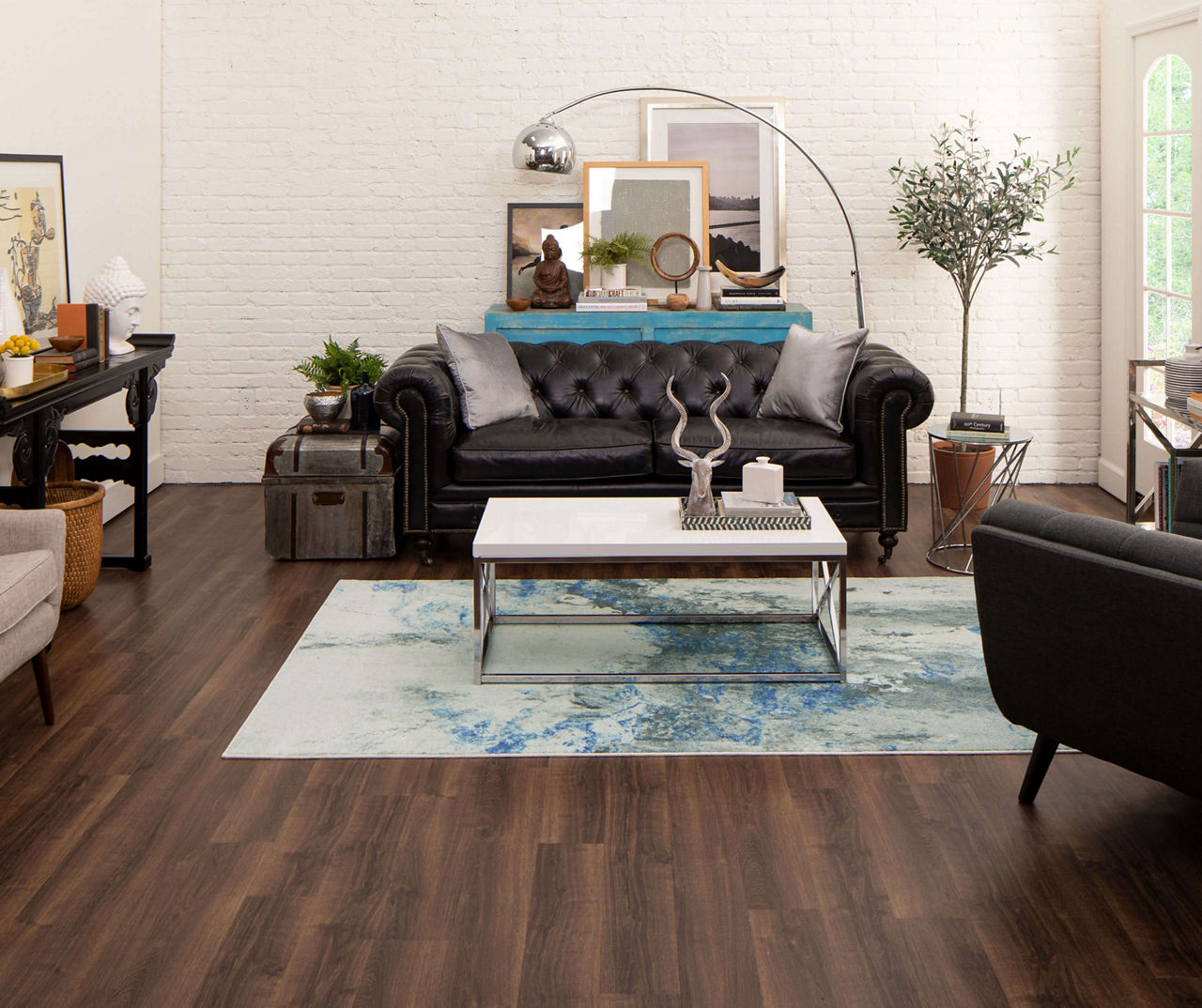 Mohawk Gold Vein Gray & Blue Abstract Area Rug, (5' x 8') | Big Lots