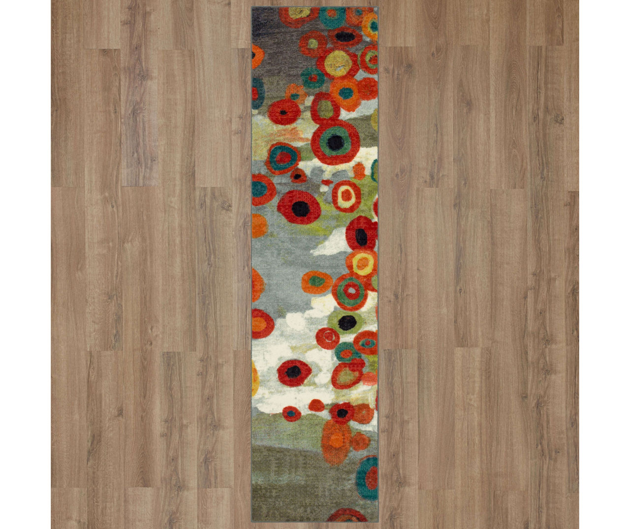 Mohawk Tossed Floral Orange & Multi-Color Runner Rug, (2' x 8') | Big Lots