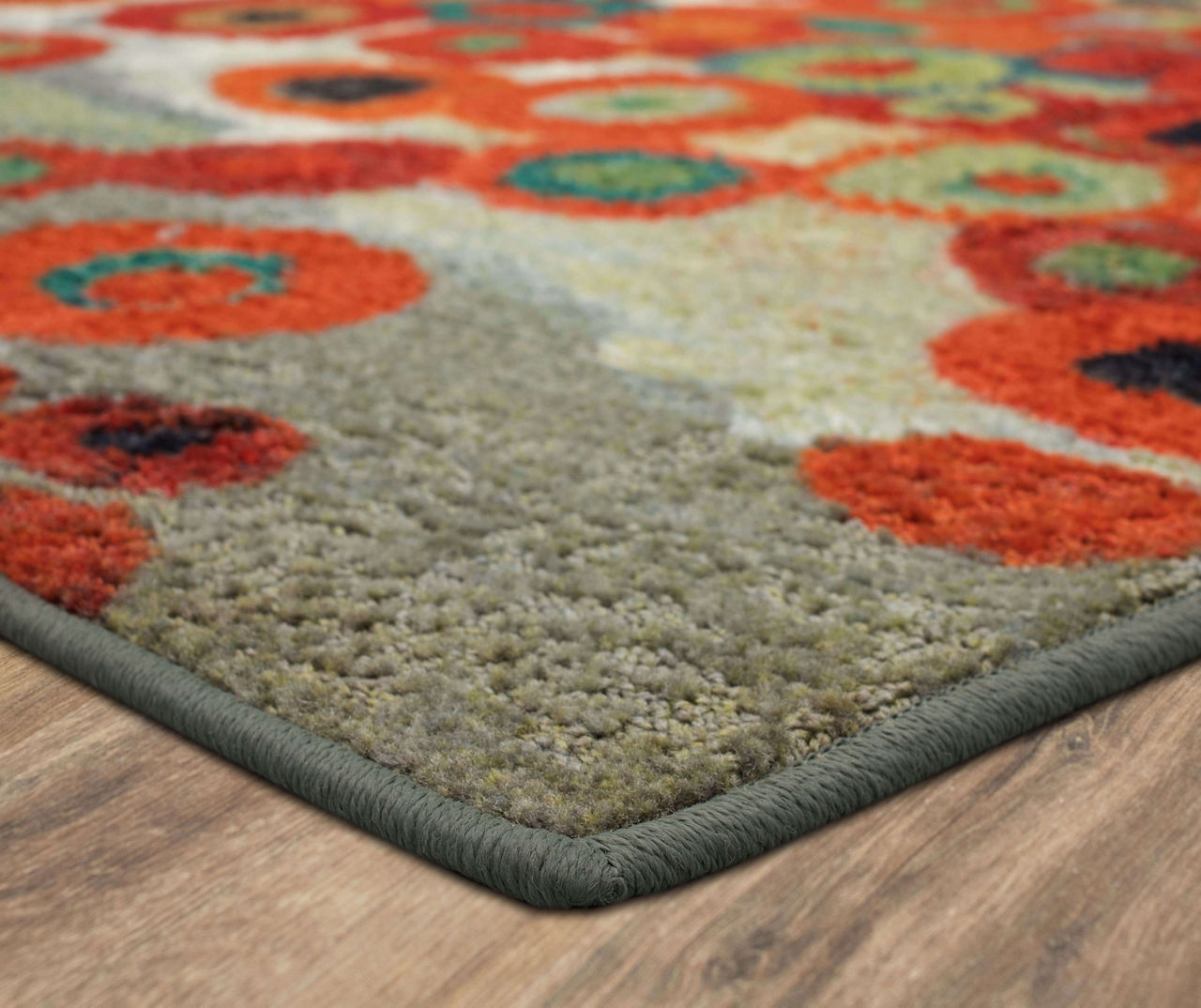 Mohawk Tossed Floral Orange & Multi-Color Runner Rug, (2' x 8') | Big Lots