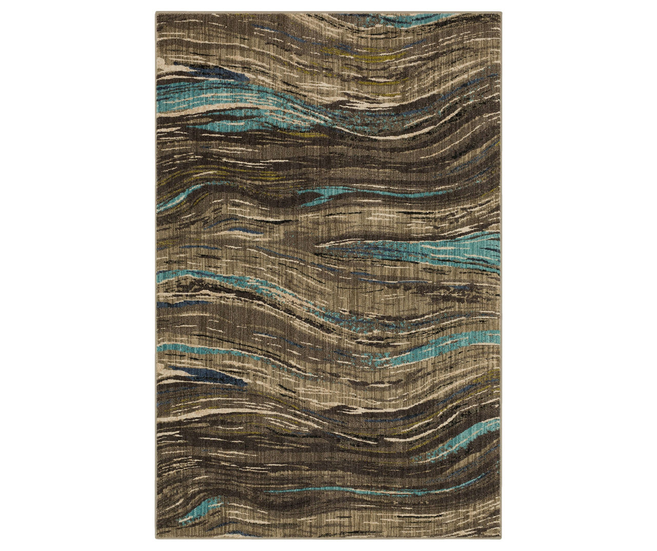 Mohawk Mohawk Amos Lagoon Blue & Brown Wavy Stripe Area Rug | Big Lots