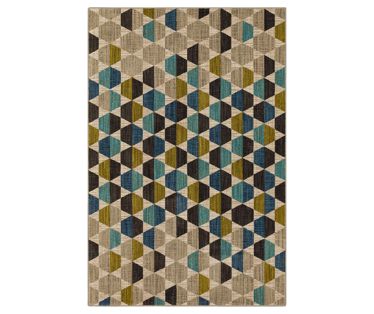 Mohawk Mohawk Brock Lagoon Blue & Olive Geometric Area Rug | Big Lots