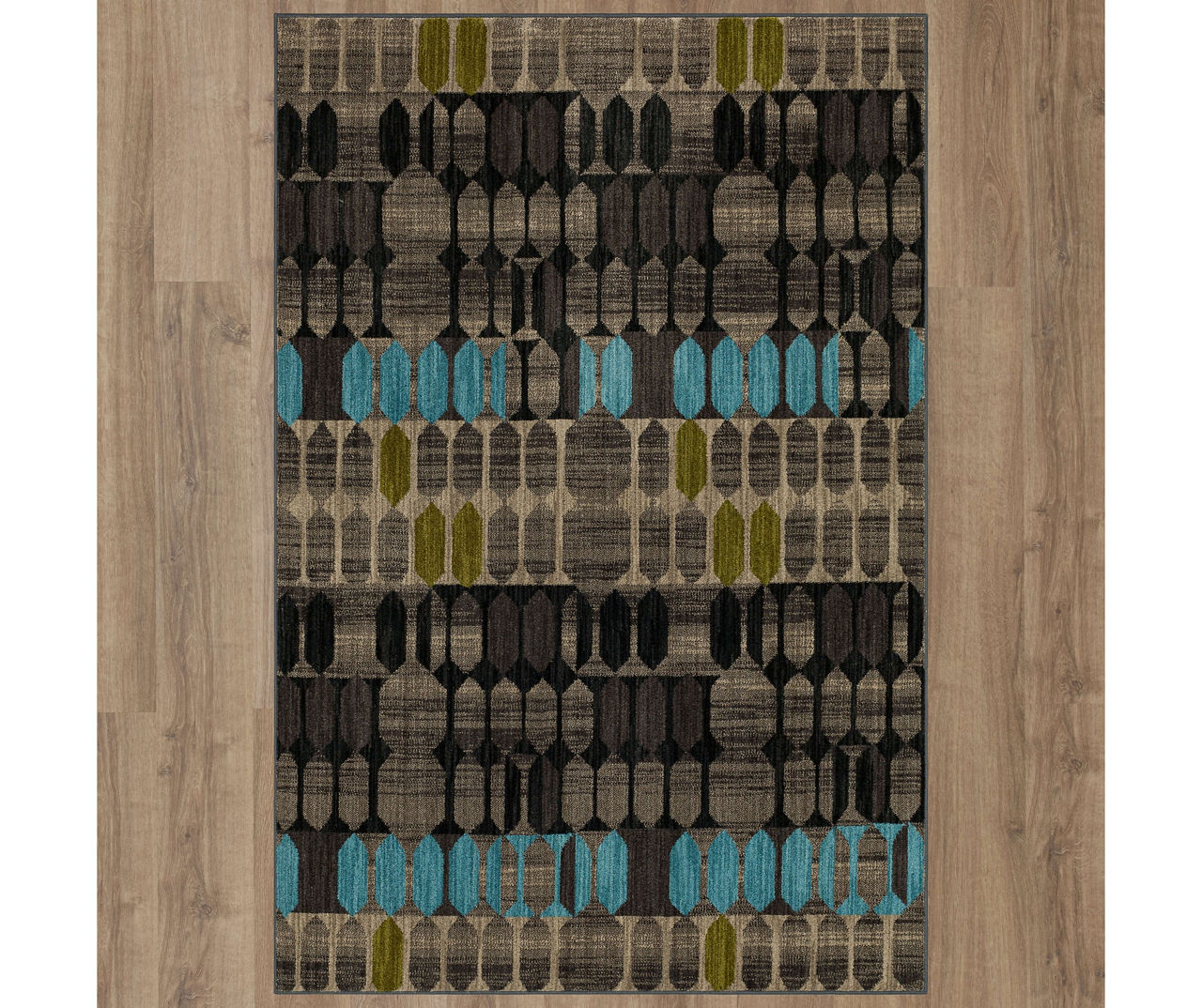 Mohawk Carlton Lagoon Blue & Brown Abstract Area Rug, (5' 3" x 7' 10 ...