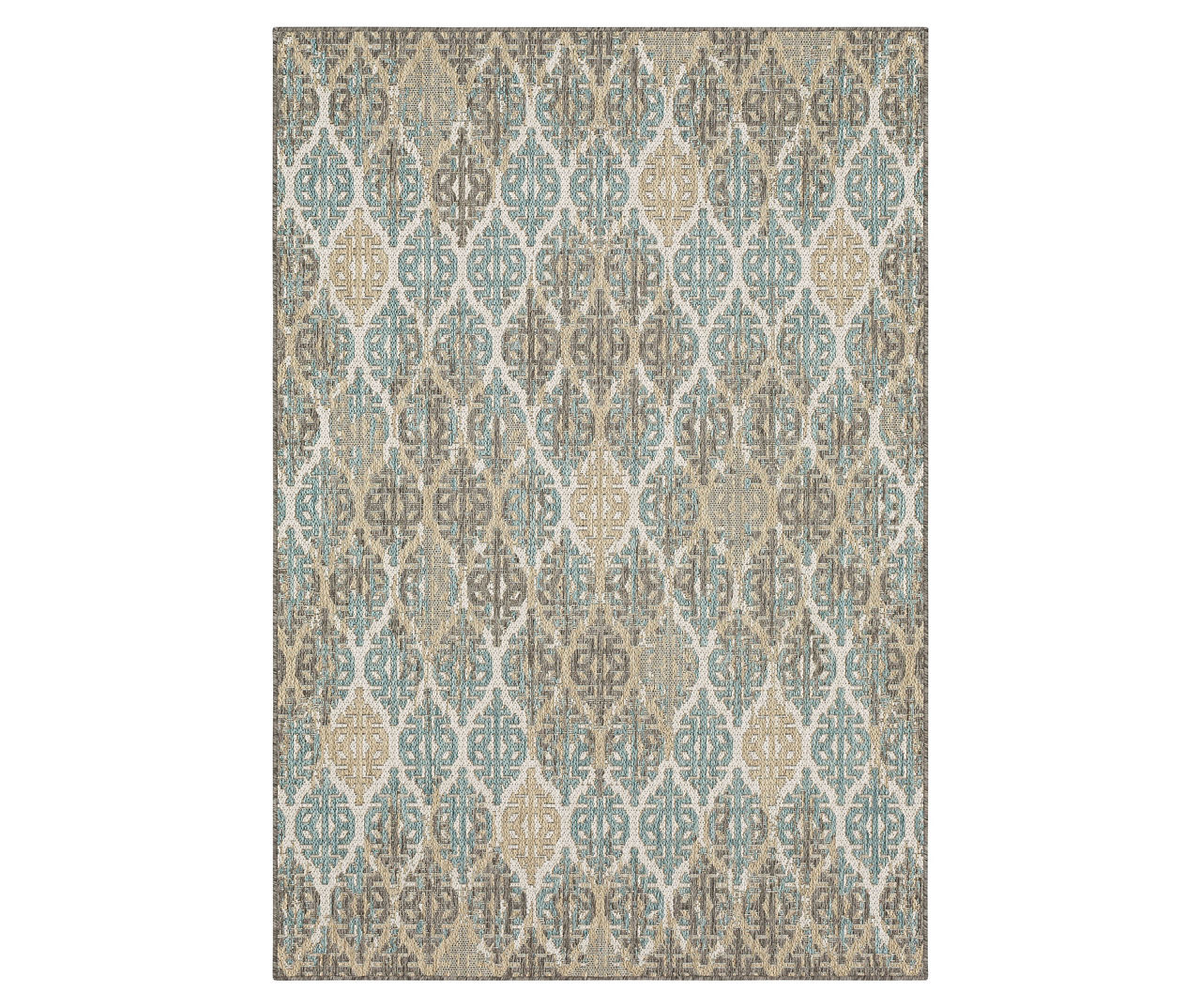 Mohawk Paradise Grove Light Gray & Turquoise Arabesque Outdoor Area Rug ...