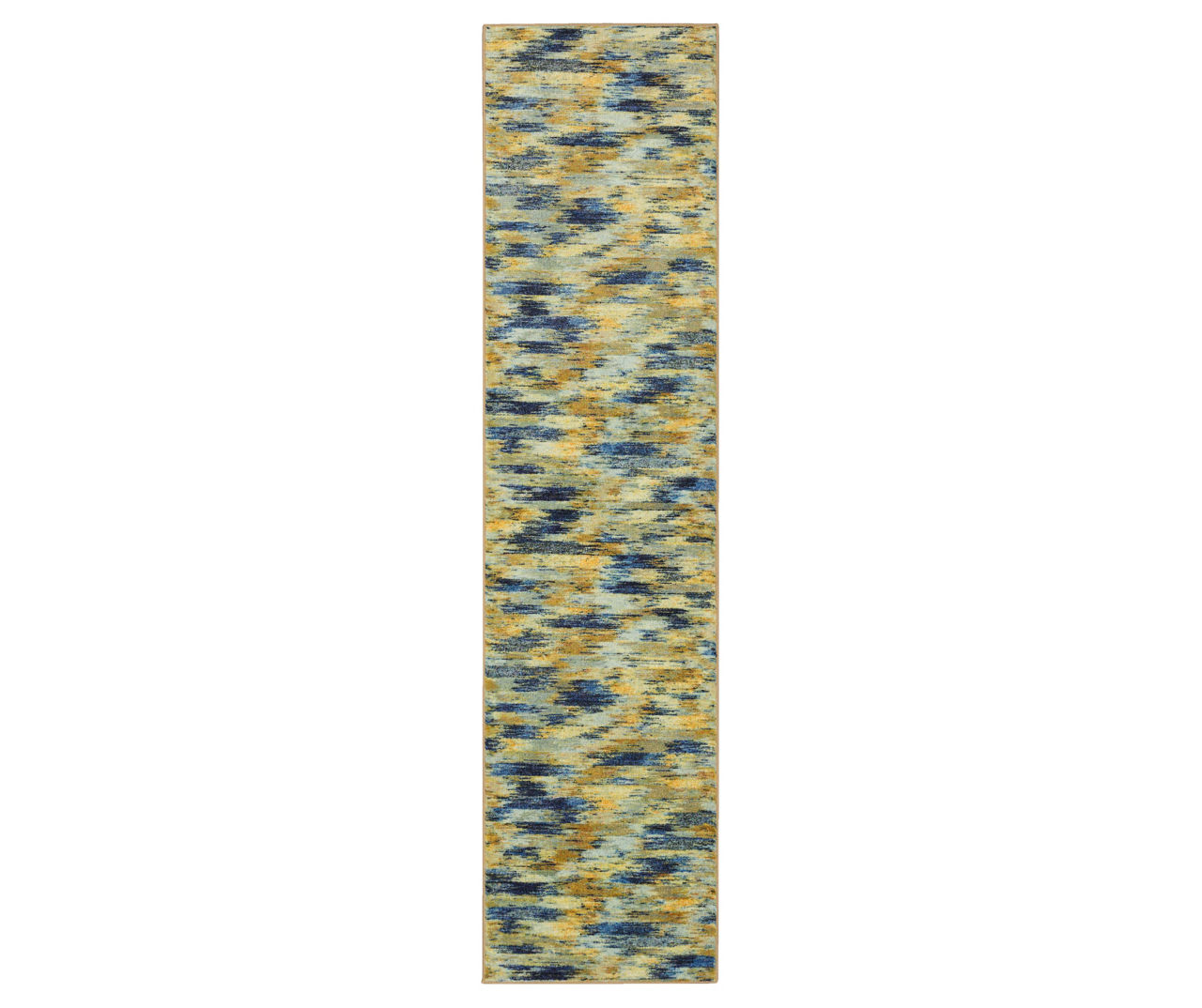 Mohawk Warrick Tan & Blue Abstract Runner Rug, (2' x 8') | Big Lots