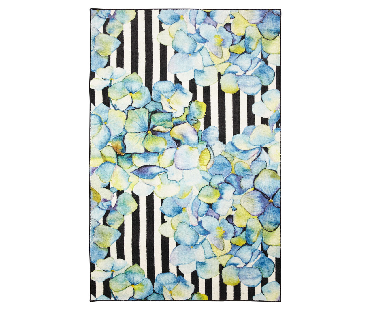 Mohawk Blue & Black Floral & Stripe Mix Area Rug, (8' x 10') | Big Lots