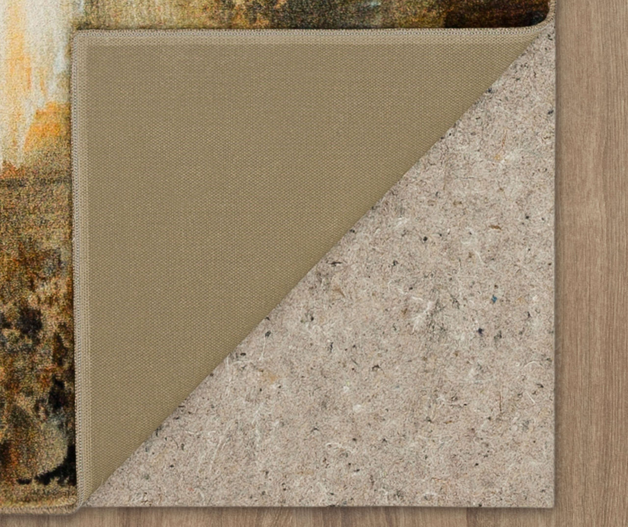 Mohawk Distressed Canvas Beige & Orange Abstract Area Rug, (8' x 10 ...