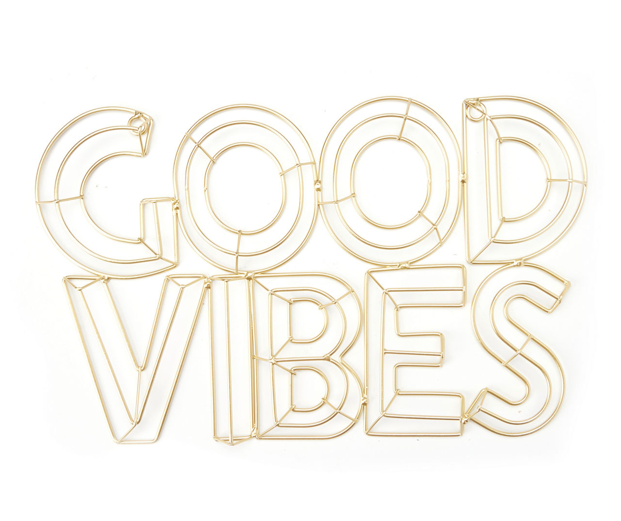 Euphoric Expression "Good Vibes" Gold Metal Wall Decor | Big Lots