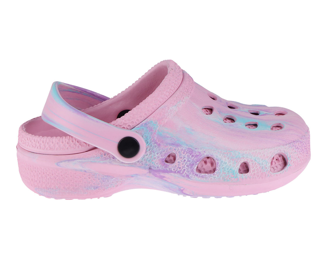Kids' M Pink & Blue Tie-Dye Swirl Heel-Strap Clog | Big Lots