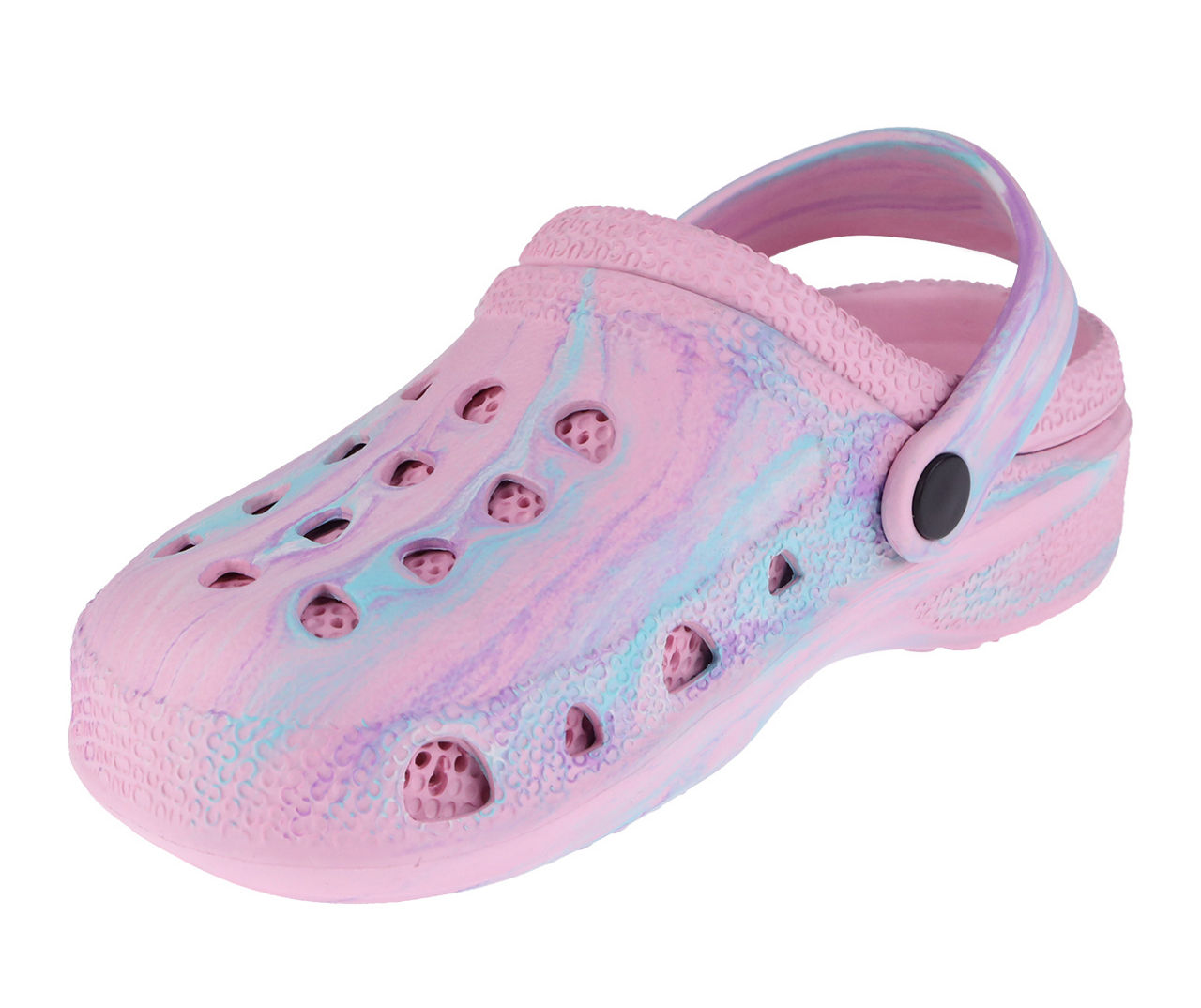 Kids' M Pink & Blue Tie-Dye Swirl Heel-Strap Clog | Big Lots