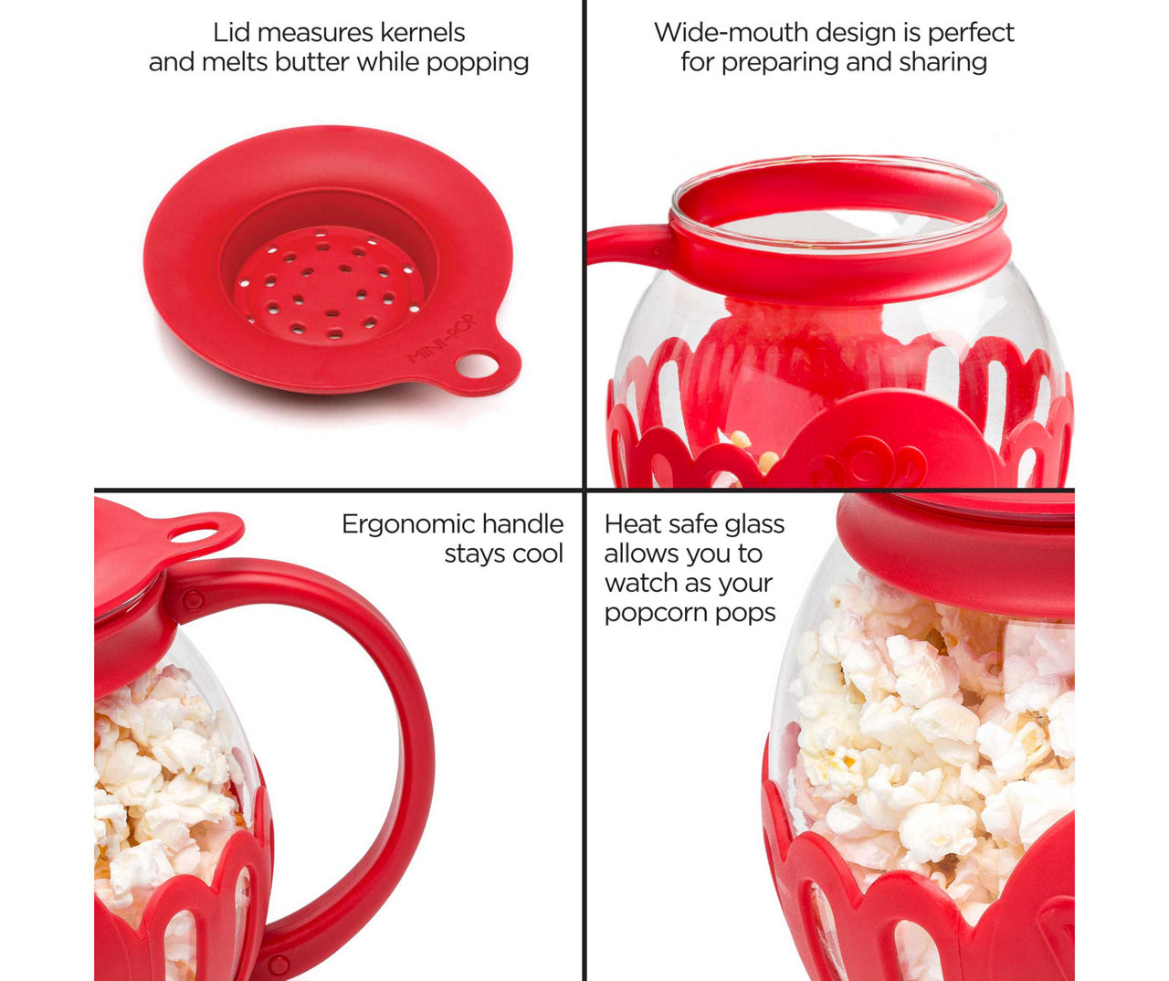 Ecolution Micro-Pop Red Microwave Popcorn Popper, 3 Quarts | Big Lots