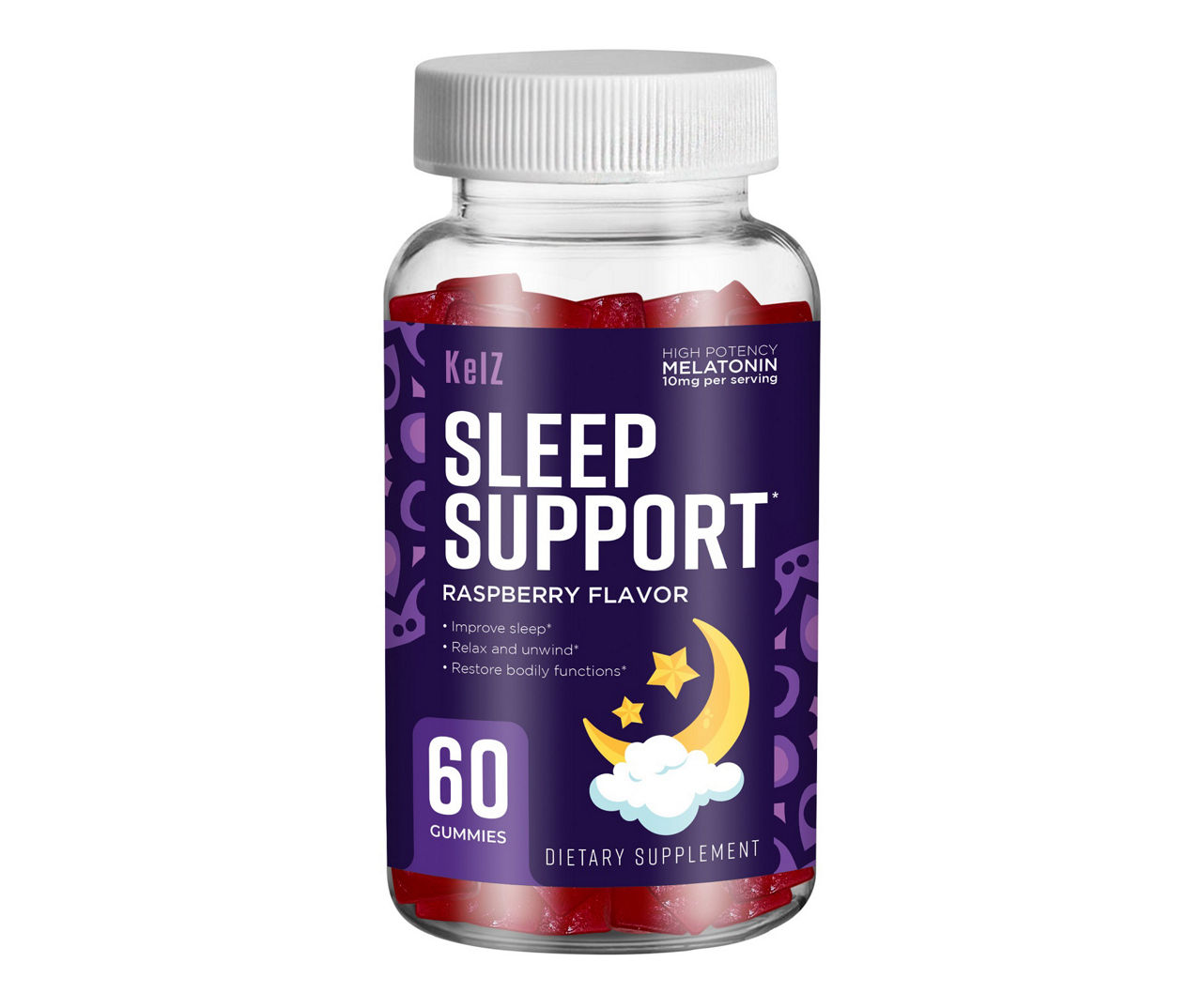 Raspberry Sleep Support Melatonin Gummies, 60-Count | Big Lots