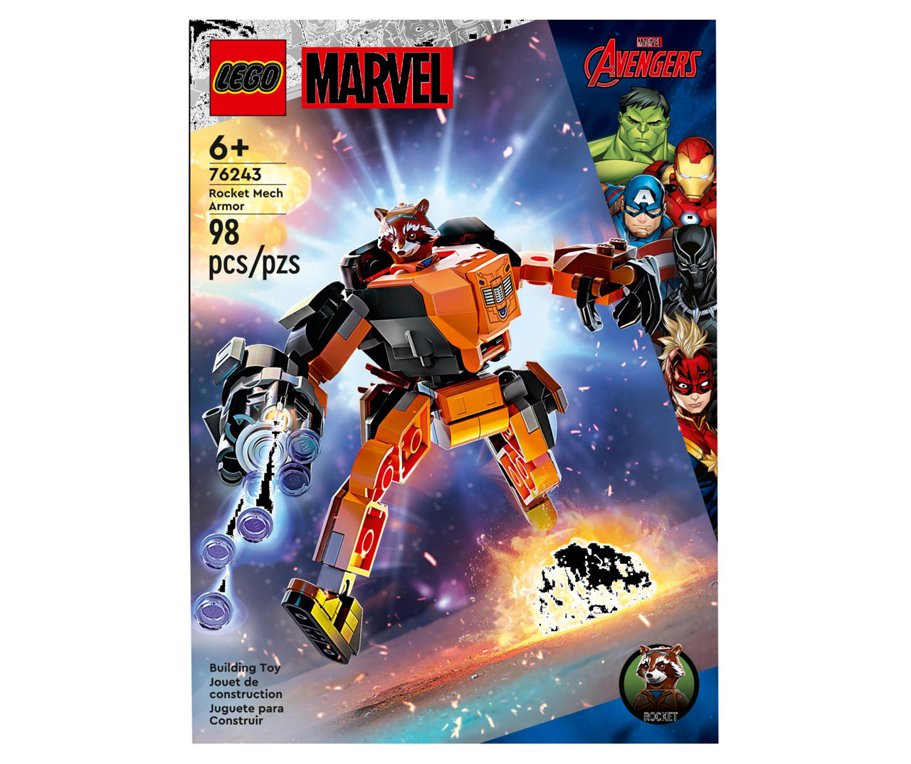 LEGO Marvel Rocket Mech Armor 98-Piece 76243 Building Set | Big Lots