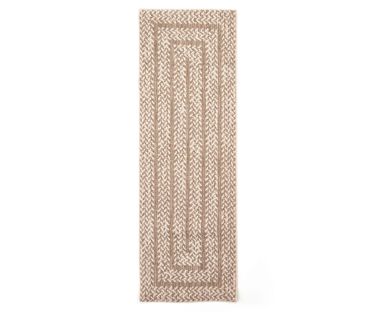 Real Living Tan & Beige Braid-Look Border Runner Rug, (2' x 6') | Big Lots